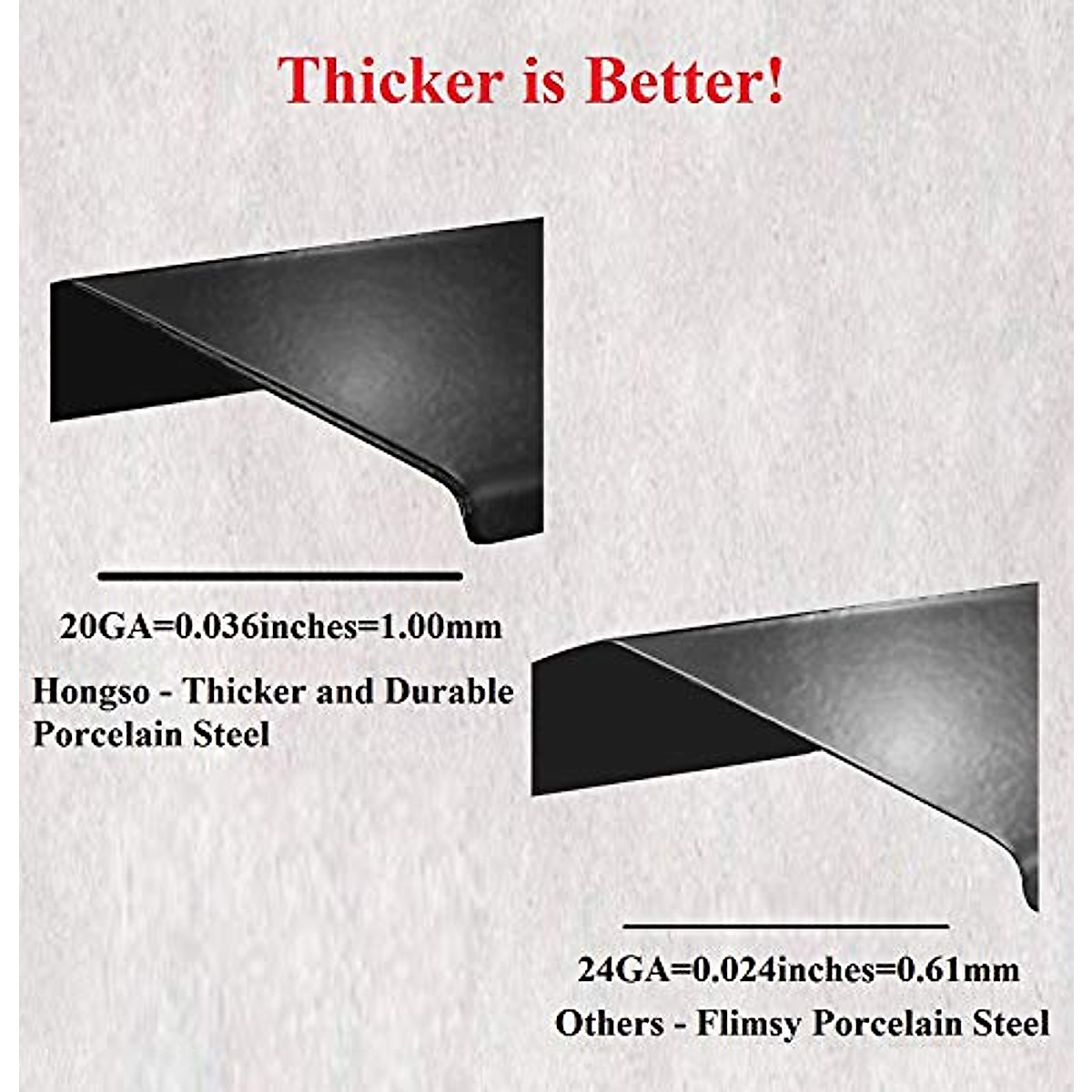 Hongso 3-Pack Porcelain Steel Heat Plates, Heat Shields Replacement for Select Chargriller 5030 Gas Grill, 16 9/16 inch Heat Tent, Burner Cover Replacement for Char-Griller Grill (PPC0033)