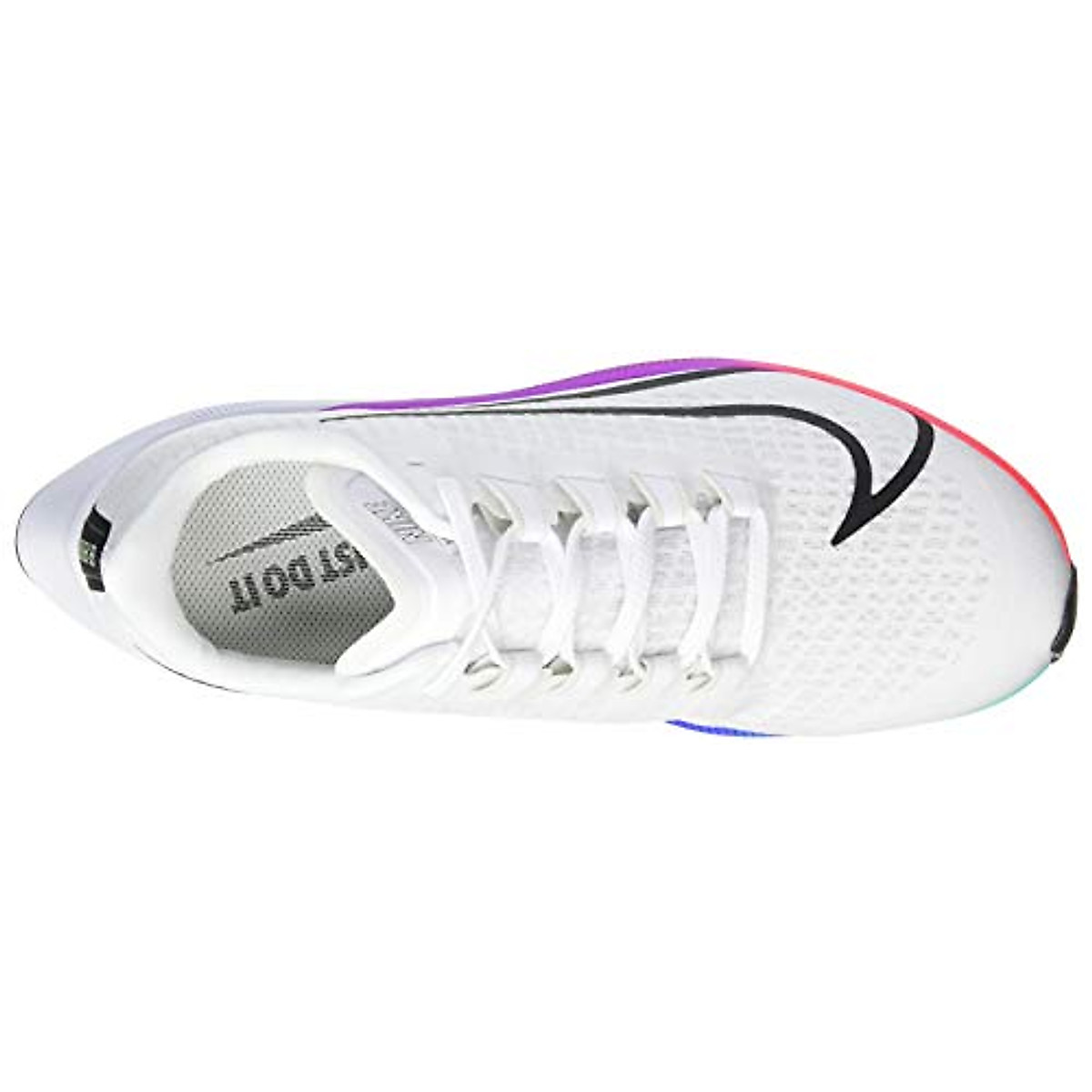 NIKE Women's Race Running Shoe, White Flash Crimson Hyper Violet Spruce Aura Vapor Green Black, 8.5
