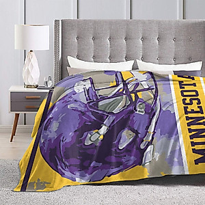 NELFNELZ Minnesota Flannel Throw Blanket ，Football Style Pride Paint Travel Blanket Gifts for Men Women Boy Decor Sofa Bed 50"x40"