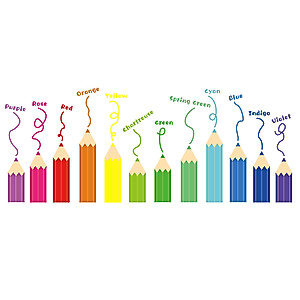 Multicolor Crayons Wall Decal Colorful Inspirational Wall Stickers DIY PeeI and Stick Pens Wall Decals Nursery Wall Sticker for Babys Kids Bedroom Living Room Classroom Office Kitchen Playroom Home