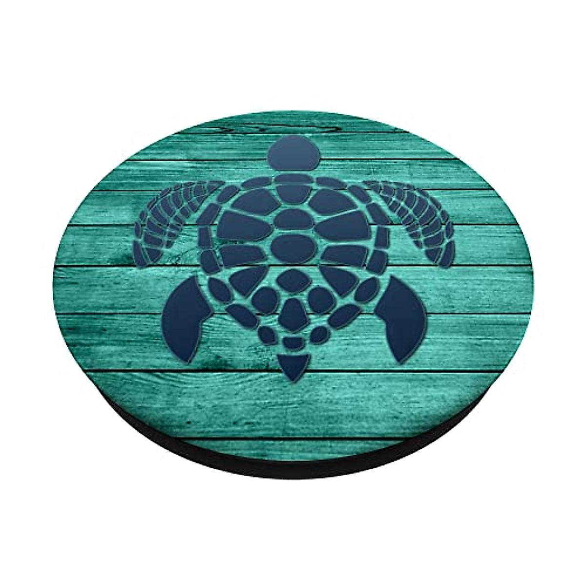 Light Dark Blue Sea Ocean Turtle On Vintage Green Mint PopSockets Swappable PopGrip