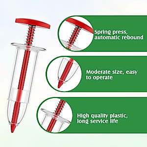 4 Pieces Mini Sowing Seed Dispenser Sower Small Seed Spreader with 2 Transplanting Tools Manual Handheld Seed Planter Mini Hand Spreader Garden Seed Planter for Carrot, Lettuce, Grass and Spinach Seed