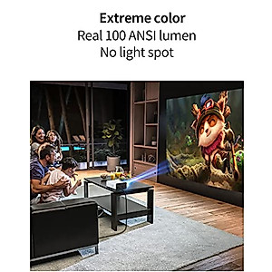 【2022 New】 Ultra HD 4K Projector Android 9.0 LED WiFi Wireless Mirroring for Phone 1080p LCD Support 4K 3D Video Movie Intelligent Projector Portable Home Theater