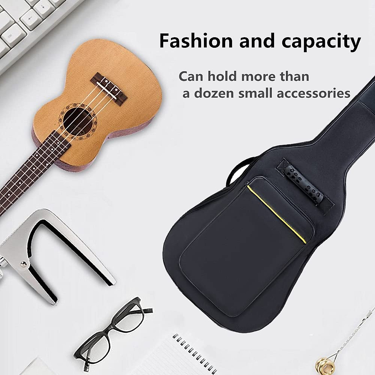H&Z Simple 36 Inch Guitar Case Gig Bag Double Straps Oxford Fabric Thickening Soft Cover Waterproof Acoustic Classical Guitar Backpack (36 inch)