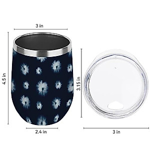silichee 20 Oz Stainless Steel Tumbler with Lid Tie Dye Shibori Print Insulated Tumblers Vacuum Coffee Mugs for Hot and Cold Drinks,Coffee,Wine