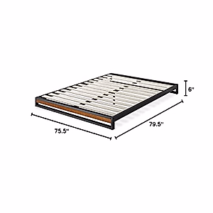 ZINUS GOOD DESIGN Award Winner Suzanne 6 Inch Bamboo and Metal Platforma Bed Frame / No Box Spring Needed / Wood Slat Support, Chestnut Brown, King