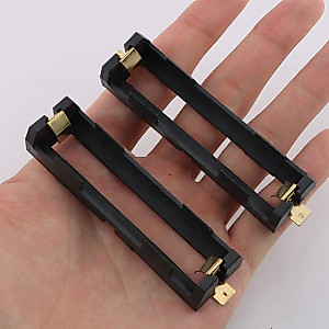 E-outstanding 2pcs 1x 18650 Series Batteries Holder Single Slot 3.7V SMD SMT Batteries Case Storage Box with Bronze Pins