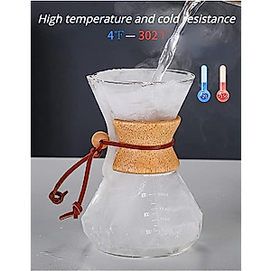 HYAXGM Pour Over Coffee Maker With Wood Sleeve，27oz/800mlPour Over Coffee Dripper,Pour Over Coffee Maker Set With Cork Stopper (27oz/800ml)