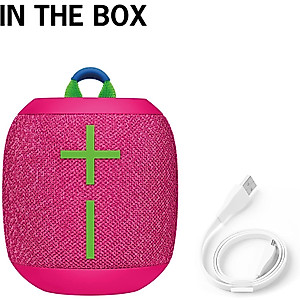 Ultimate Ears WONDERBOOM 3, Small Portable Wireless Bluetooth Speaker, Big Bass 360-Degree Sound for Outdoors, Waterproof, Dustproof IP67, Floatable, 131 ft Range - Hyper Pink (Renewed)