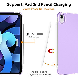 DTTO Case for New iPad Air 11 inch M2 / iPad Air 5th&4th Generation 10.9 Inch, Hard Back Sparkled and Sheen Front Cover for iPad Air Case 2024/2022/2020, Support 2nd Gen Pencil Charging - Purple