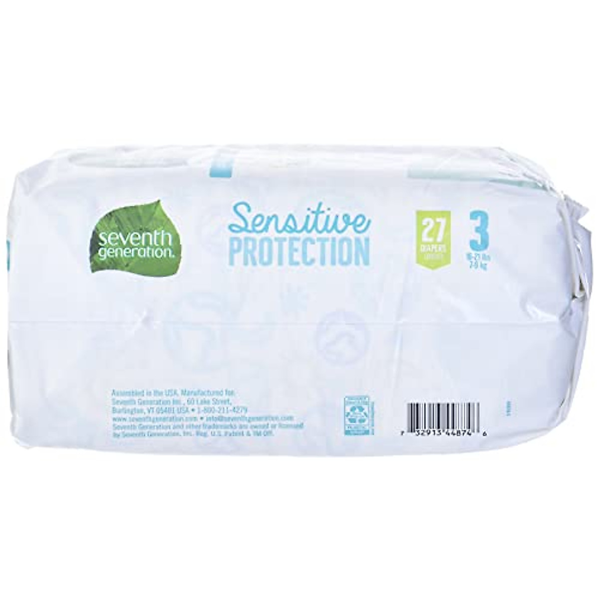 Seventh Generation Baby Diapers, Sensitive Protection, Size 3, 27 Count