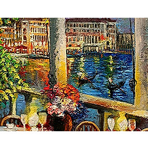 (SOLD) A Venetian View - Venice Italy at night by internationally renown painter Yary Dluhos.
