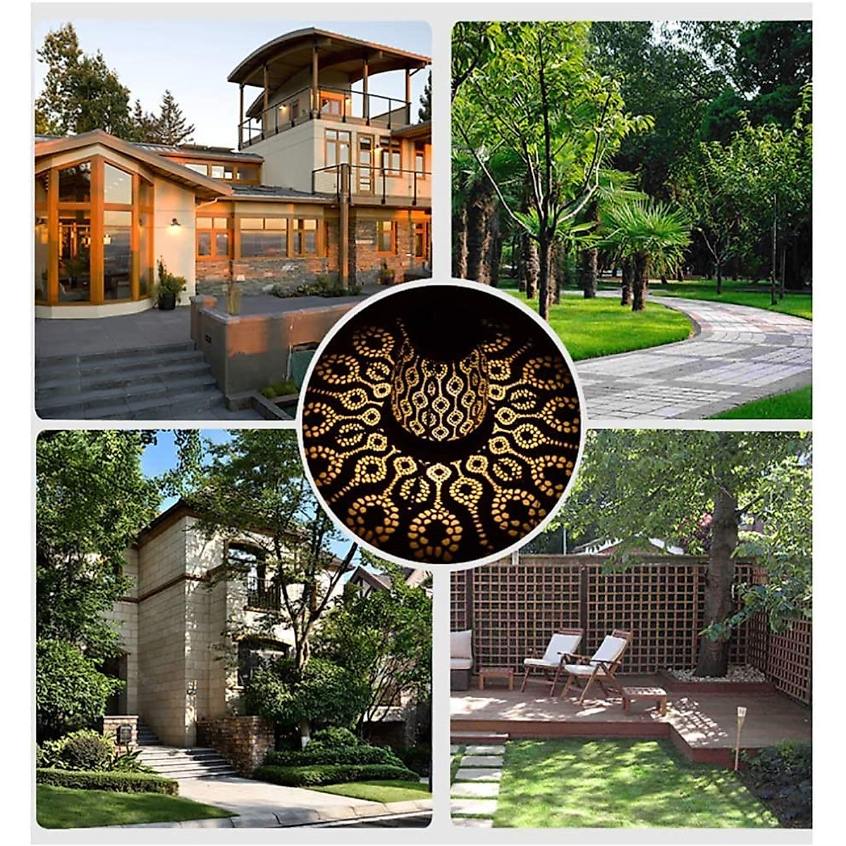 Solar-Powered Pathway Solar Garden Lights Solar Lantern Lights for Hanging Outdoor Ornaments Gift Outdoor Decoration Table Lantern Solar Silver Light Waterproof Solar Lamp Decorative Solar Powered Lan