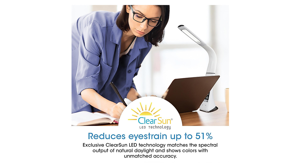 OttLite Thrive LED Desk Lamp with Sanitizing & USB Charging