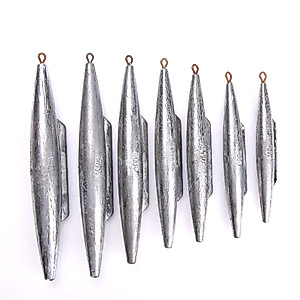 LINFFSTR Heavy Lead Fishing Sinkers with Fin Weight Mark Hanging Ring Drop Shot Sinker Sea Fishing Weights Fish Casting Tool 100g-2000g (Size : 250g-10pcs)