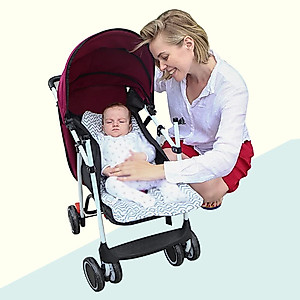 MiOYOOW Baby Stroller Seat Liner, Baby Stroller Cushion Pad Seat Pad Mat Cotton Breathable for Infants Toddlers Kid Outdoor Sports