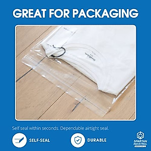 Spartan Industrial - 16” X 24” (100 Count) 2 Mil Clear Reclosable Zip Plastic Poly Bags with Resealable Lock Seal Zipper