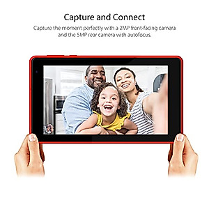 EGOTEK [Updated] 7 Inch WiFi Tablet, Android 10 GMS Certified OS, 2.5D Glass Touch Screen, Support WiFi 6 802.11 ax,1.5GHz Quad Core, 2GB+32GB, Fast Speed, Long Life Battery, Free Leather Case(Red)