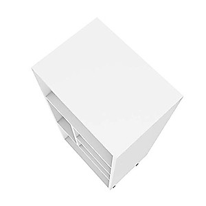 Manhattan Comfort Warren Modern Home Office 5 Shelves Mid-High Bookcase 2.0, Med, White