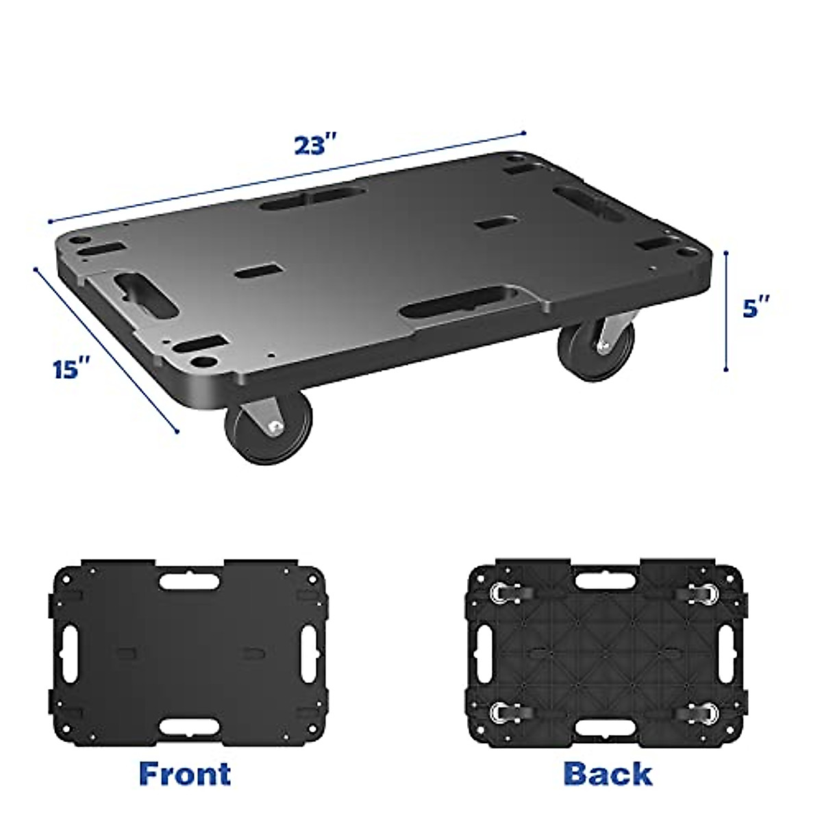 Goplus Moving Dolly, Heavy Duty Furniture Rolling Mover with 4 Wheels for Piano Heavy Items Appliance, Interlocking System, 500 lbs Weight Capacity, 23” x 15” (L x W) (1)