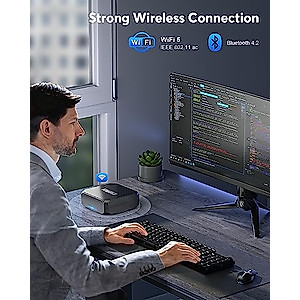 KAMRUI AK2 Plus Mini PC, Intel 12th Gen Alder Lake- N100(up to 3.4GHz) Mini Tower Computer, 16GB DDR4 RAM 500GB SSD Mini Computer Windows 11 Support 4K HD/WiFi 5/BT4.2/Gigabit Ethernet for Home/Office