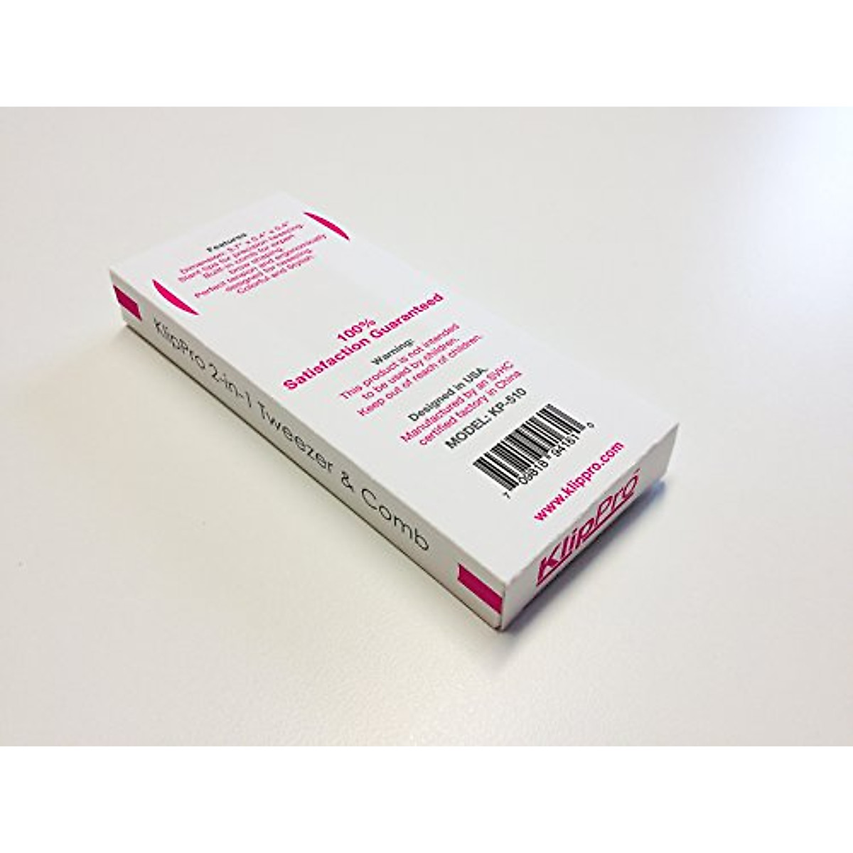 Amaok Eyebrow Tweezer with Comb - Slant Tip, Bright Pink - BOGO SALE Offer - Details Below.