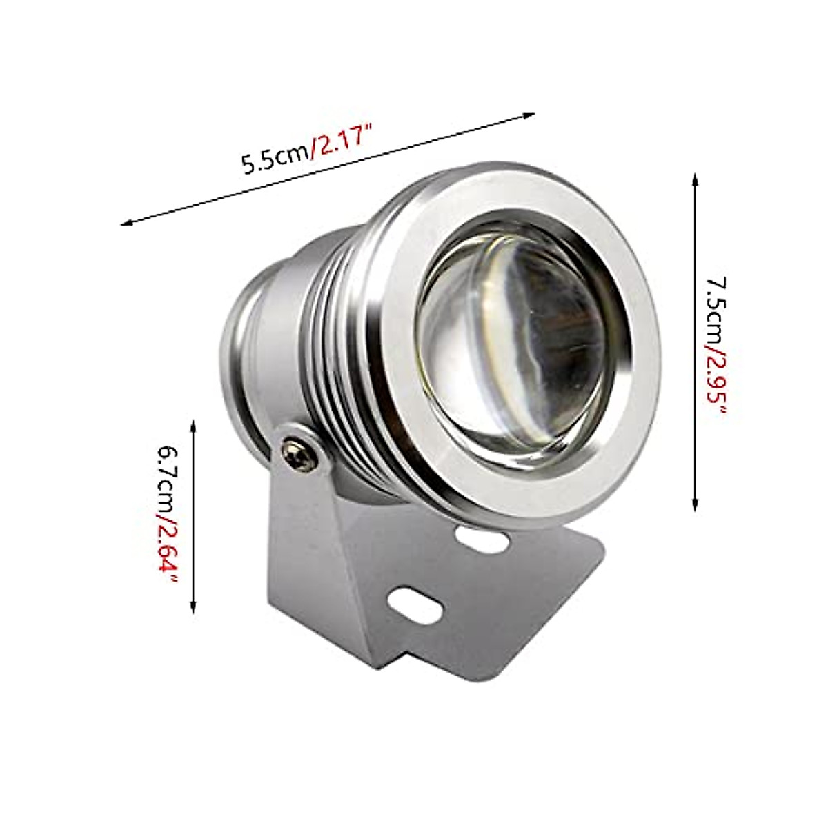 TWXG Waterproof IP68 Pool Light LED 12V/24V Underwater Light Spot Light for Swimming Pool Fountains Pond Water Garden Aquarium Rotatable Landscape Light,10W