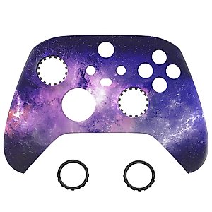 eXtremeRate ASR Version Custom Shell for Xbox Core Wireless Controller - Anti Sticks Rubbing Rings - Replacement Accessories Front Cover Faceplate for Xbox Series X & S Controller - Nebula Galaxy