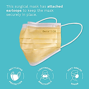 DEMETECH ASTM Level 3 Protective 3-Layer Face Mask, Ear-Loop Style, Adult Mask, 50 Pack, Variety Pack
