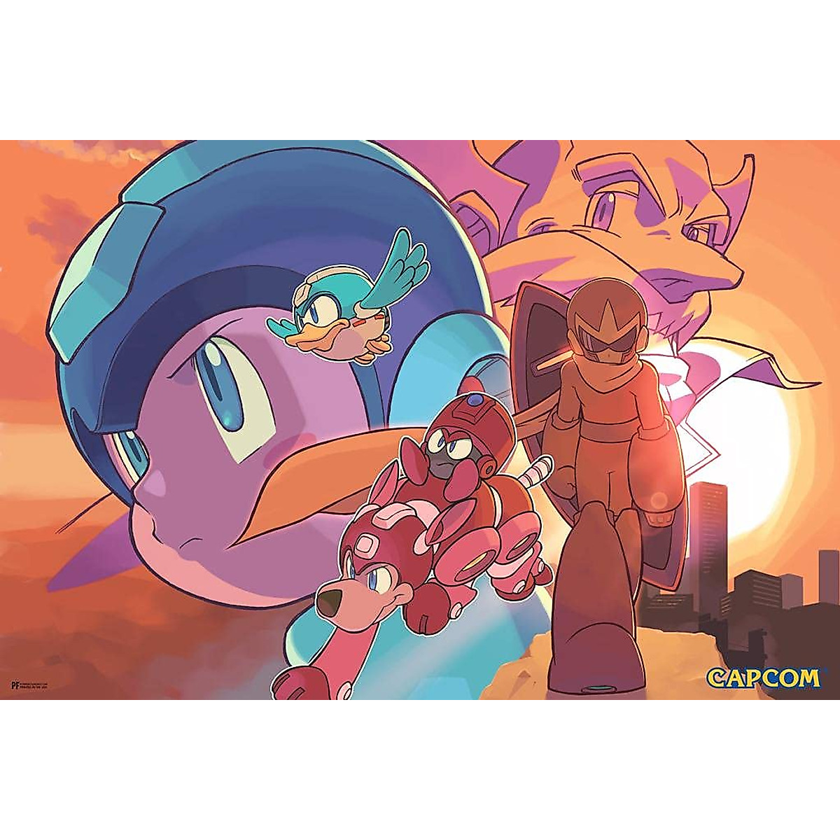 Laminated Mega Man Anime Art Video Game Video Gamer Classic Retro Vintage 90s Gaming MegaMan Capcom Legacy Collection Megaman 11 Mega Man X Dr Wily Poster Dry Erase Wall Art 16x24