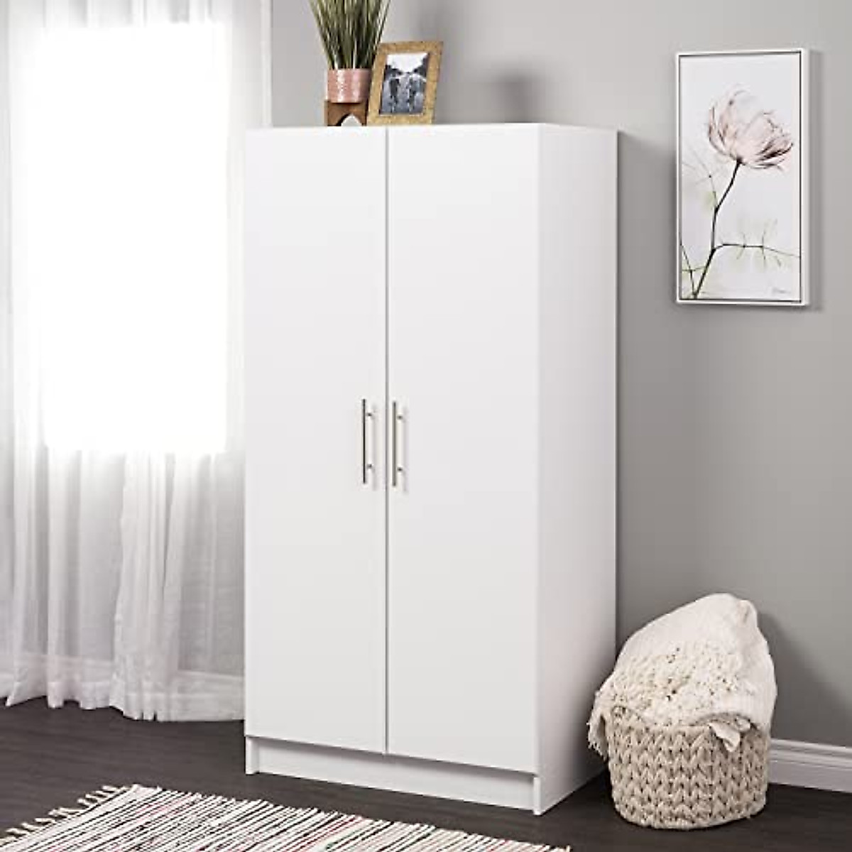 Prepac Elite Wardrobe with Storage, White