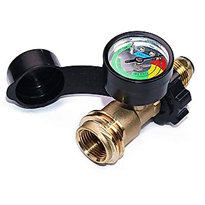 DOZYANT POL Propane Tank Adapter with Gauge Universal Fit Convert POL LP Tank Valve to QCC1 / Type1, Propane Tank Gauge Old to New Connection Adapter Type