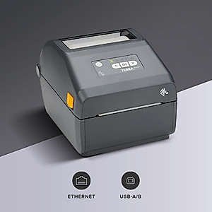 Zebra ZD421 Thermal Transfer Desktop Printer 203 dpi Print Width 4-inch USB Ethernet ZD4A042-301E00EZ (Renewed)