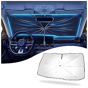 2023 Newest Car Umbrella Sun Shade Cover,Nano 5-Layer Block UV Reflector+Handy Windshield Sun Shade for Most Cars SUV Truck,One of The Fastest Cooling and Sun Protection Car Sun Shade