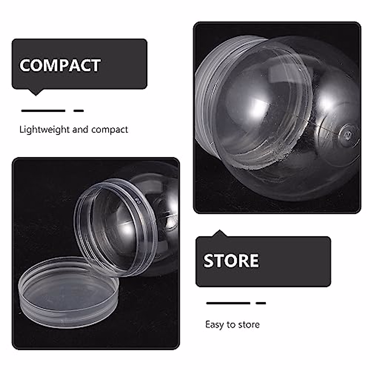 IMIKEYA 10pcs DIY Snow Globe Water Globe Christmas Plastic Globe with Screw Off Cap Clear Fillable Water Globe Jar Keepsake Globe Display Case for Fairy Lights Plants Flower