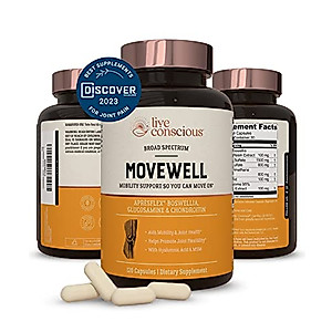 Glucosamine Chondroitin with MSM, Hyaluronic Acid, and More - MoveWell by LiveWell | Joint Health Supplement