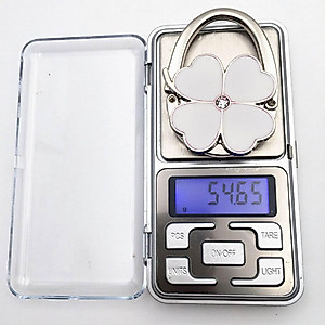 ROFLYER Clover Design Foldable Handbag Hanger Folding Purse Table Hook Holder(White)