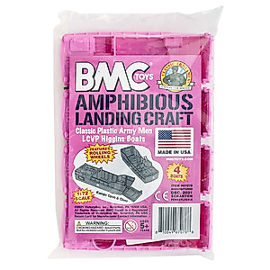 BMC Classic Marx Landing Craft - 4pc Pink Plastic Army Men Boat Vehicles
