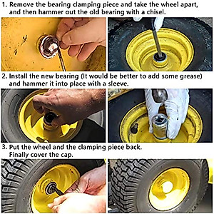 ID 1/2" x OD 1-1/8" Flanged Ball Bearings 10PCs for Lawn Mower, Wheelbarrows, Carts & Hand Trucks Wheel Hub, Alternative to MTD,12118 ＆ Rotary 324 Etc.