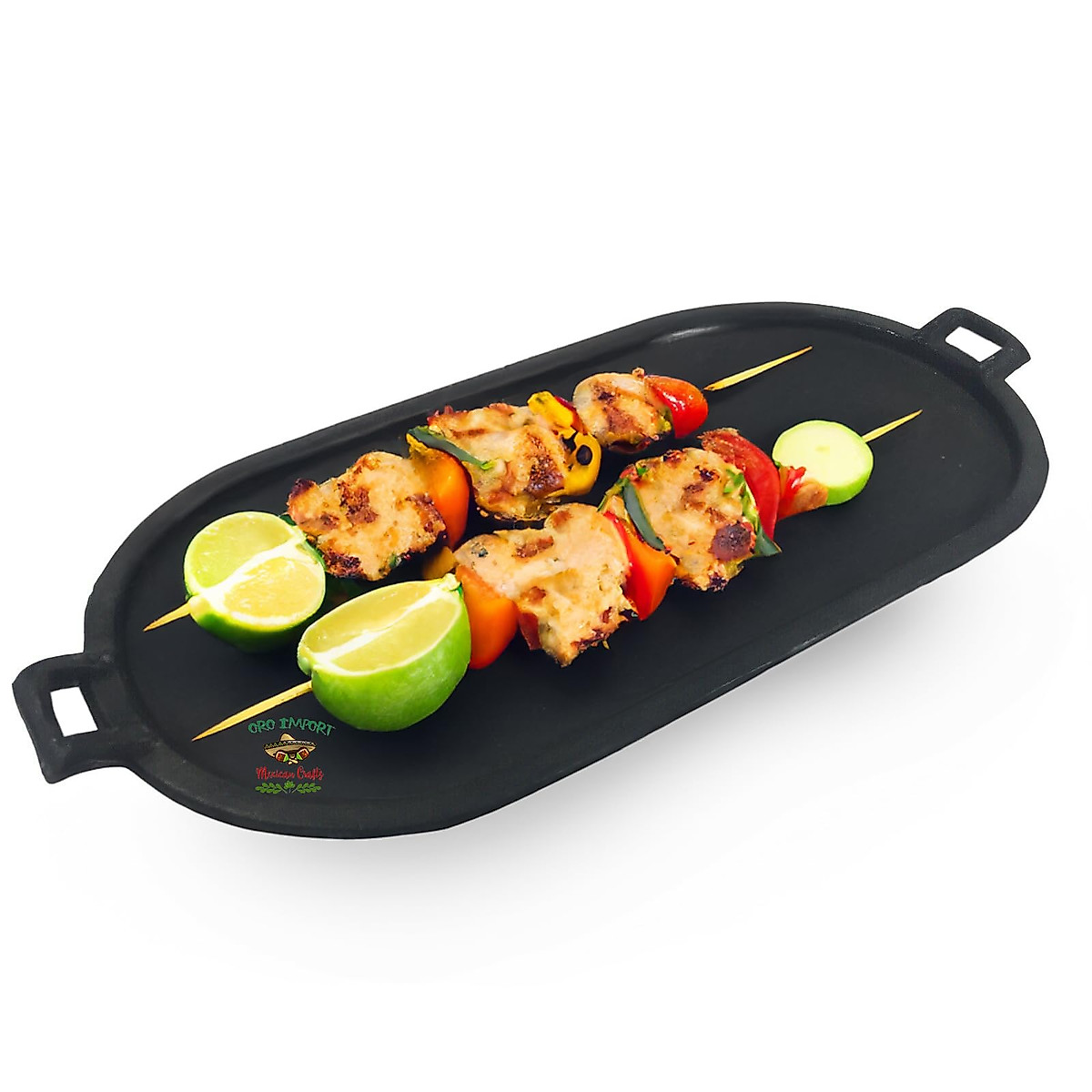 Oro Import Cast Iron Griddle Round Comal Fajitas (18 Inches Oval)