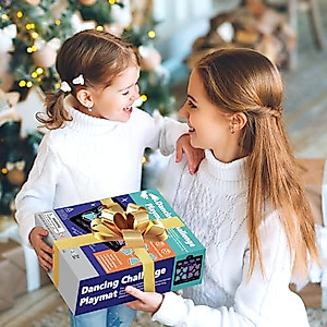 Joyvalley Kids Dance Mat Toys - 2-Player Dance Pad Gifts for Girls Boys Toddlers 3 4 5 6 7 8 9 + Year Old Electronic Dancing Mat Floor Games Toy with Music Light Christmas Birthday Gift (Purple)