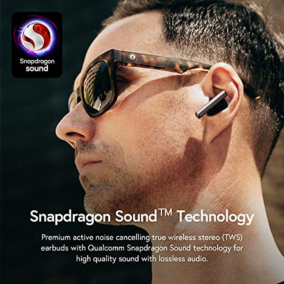 Phiaton ODDICT TWIG PRO Bluetooth Earbuds, Hybrid Active Noise-Canceling Earbuds, True Wireless Earbuds with Qualcomm Snapdragon Sound, Ergonomic Half-in-Ear Design, Aluminum Gray