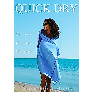 2 Pack Microfiber Lightweight Thin Beach Towel Sand Free Quick Dry Super Absorbent Compact Oversized Large Towels for Swimming Pool Yoga Gym Travel Vacation Beach Accessories Essentials for Adults