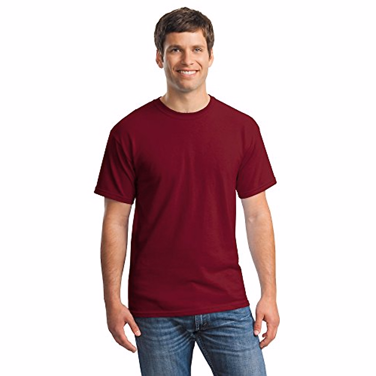 Gildan Men's Heavy Cotton T-Shirt, Garnet, 3XL (Pack of 6)