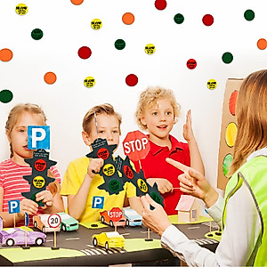 Eaasty 24 Sets Christian Traffic Light Kit Felt Bible Crafts Sunday School Crafts Educational Traffic Lamp for Kids Religious Scripture John 14:6 Crafts for Kids and Fun Classroom Party Activities