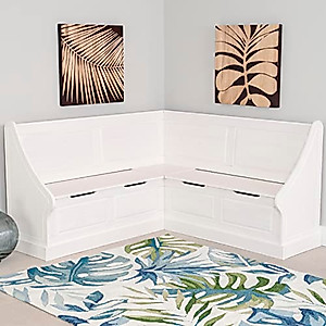 Linon Harris White Corner Breakfast Nook - Nook Only, Table is NOT included!