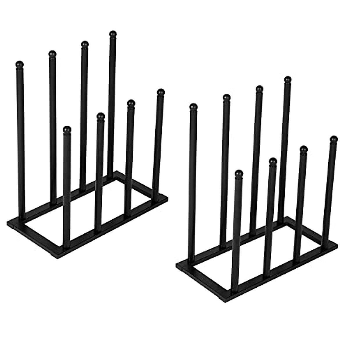 MyGift Modern Black Metal Entryway Boot Rack Organizer, Freestanding Shoe Rack and Tall Boot Shaper Storage Stand Holds up to 4 Pairs of Tall Boots, Set of 2