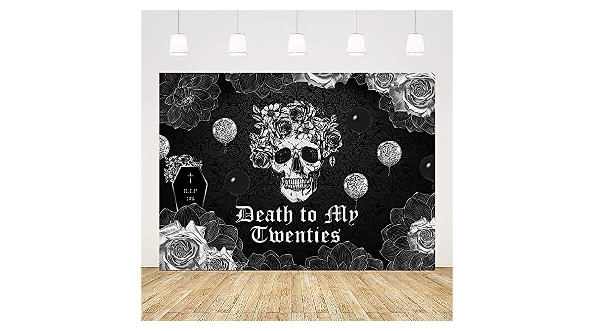 Death to My Twenties Backdrop for 30th Birthday Party - Goth Photography