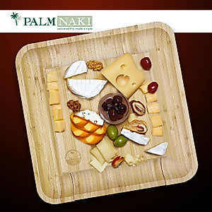 Bamboo Cheese Board and 4 Knives Set - Charcuterie Board with Knives, 13” Large Charcuterie Platter and Serving Tray, Housewarming Gift, and Wedding Gift