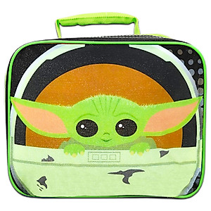 Star Wars Backpack and Lunch Box Set - Bundle with Baby Yoda School Backpack for Boys, Star Wars Lunch Bag, Stickers | Star Wars The Child Backpack